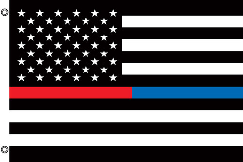 Thin Blue & Red Line Grommet Flag - Briarwood Lane