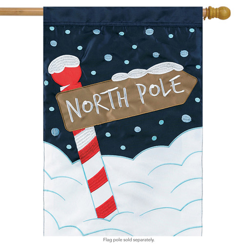 North Pole Christmas Applique House Flag - Briarwood Lane