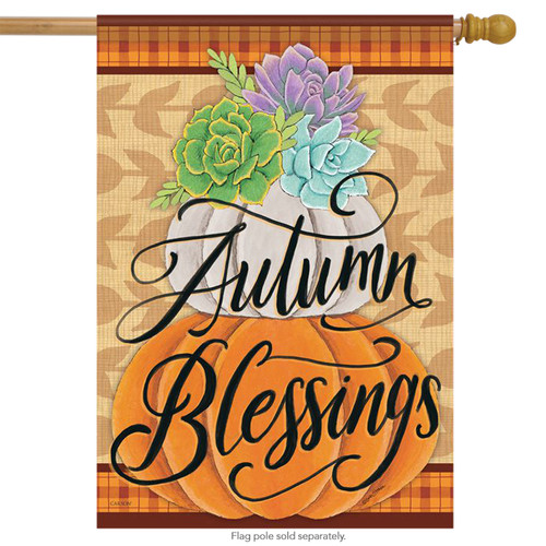 Pretty Pumpkins Stack Fall House Flag - Briarwood Lane