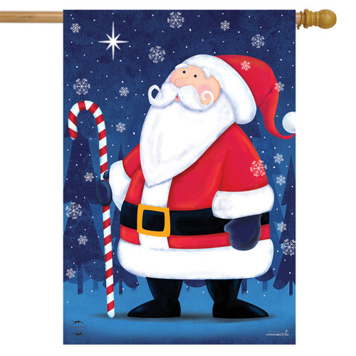 North Star Santa Christmas House Flag - Briarwood Lane