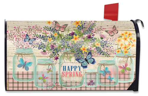 Happy Spring Mason Jar Mailbox Cover - Briarwood Lane
