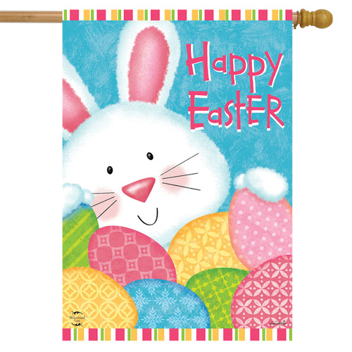 Bunny and Eggs Easter House Flag - Briarwood Lane