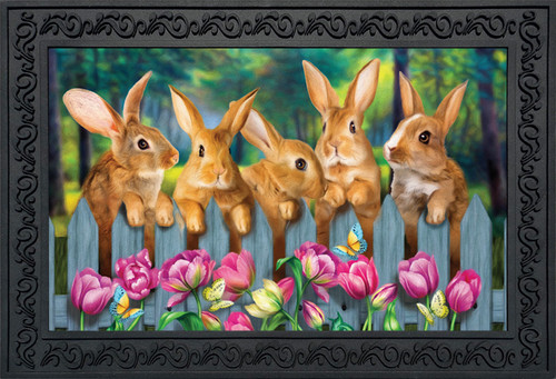Garden Bunnies Spring Doormat - Briarwood Lane