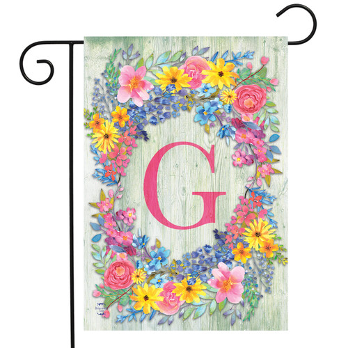Spring Monogram Letter G Garden Flag - Briarwood Lane