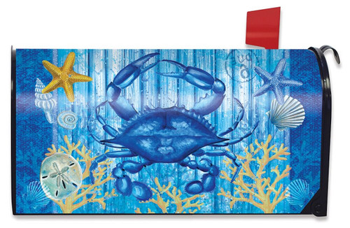 Blue Crab Welcome Summer Mailbox Cover - Briarwood Lane