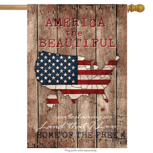 America the Beautiful Patriotic Map House Flag - Briarwood Lane