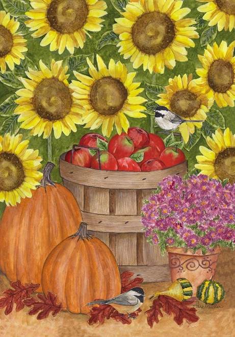 Apple Basket & Mums House Flag - Briarwood Lane