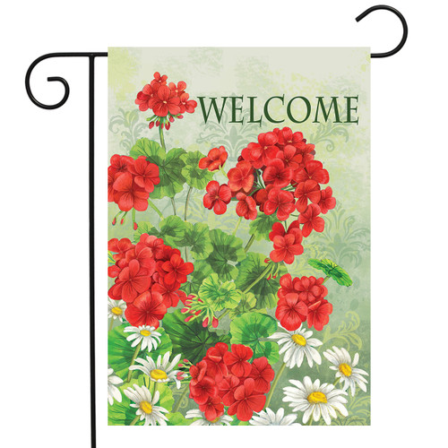 Red Geraniums Summer Garden Flag - Briarwood Lane