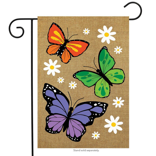 Butterfly Trio Burlap Spring Garden Flag - Briarwood Lane