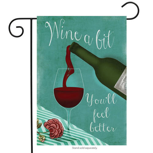 Wine a Bit Drinks Garden Flag - Briarwood Lane