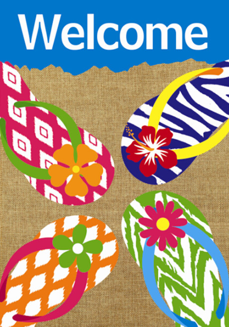 Summer Flip Flops Welcome Burlap Garden Flag - Briarwood Lane