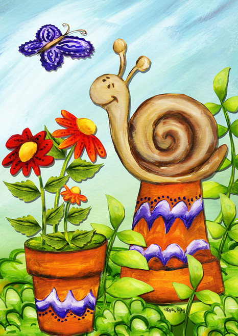 Spring Snail Garden Flag - Briarwood Lane