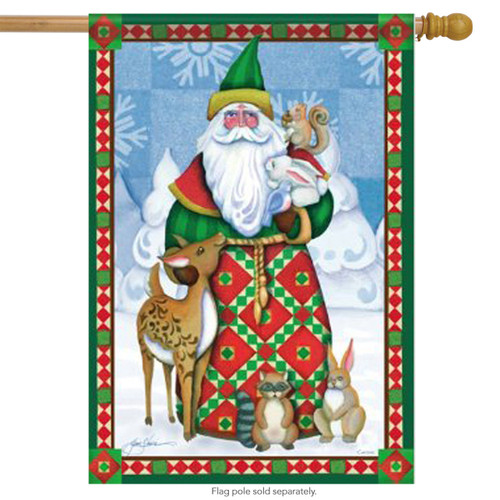 Woodland Santa House Flag - Briarwood Lane