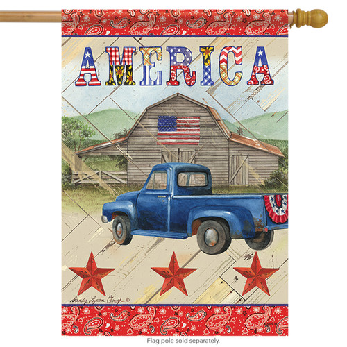 American Country Patriotic House Flag - Briarwood Lane