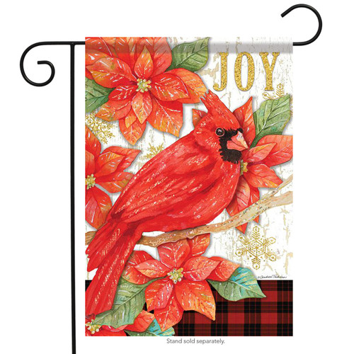 Joy Poinsettia Christmas Garden Flag - Briarwood Lane