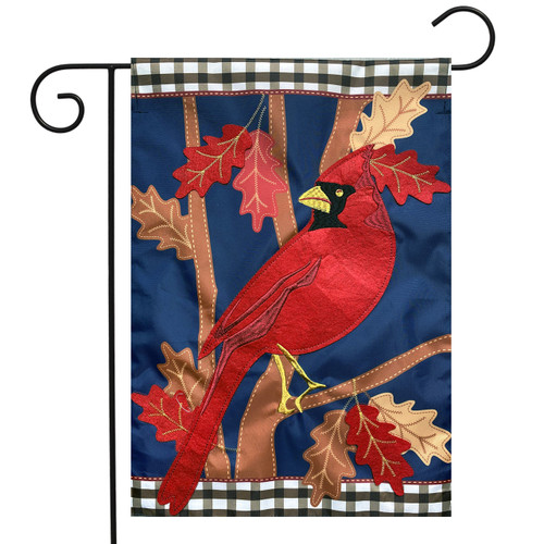 Fall Cardinal Applique Garden Flag - Briarwood Lane