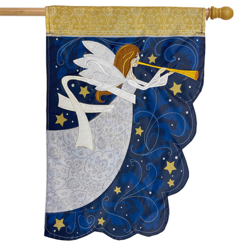 Angel Applique Christmas House Flag - Briarwood Lane