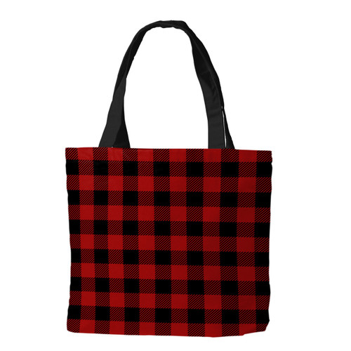 Red Buffalo Check Canvas Tote Bag - Briarwood Lane
