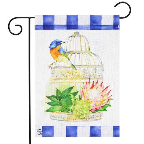 Birdcage Spring Burlap Garden Flag - Briarwood Lane