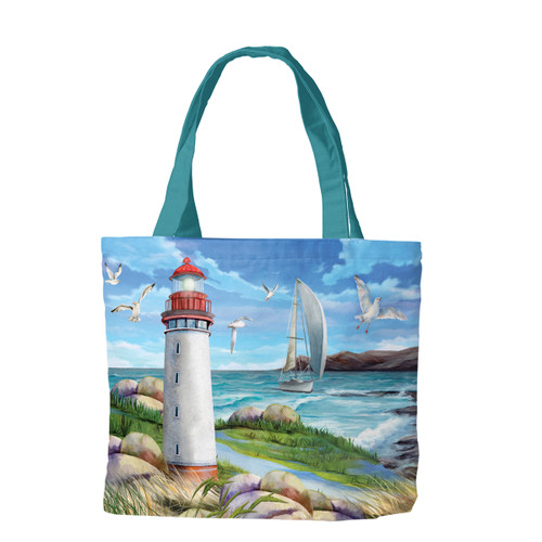 Coastal Lighthouse Summer Canvas Tote Bag - Briarwood Lane