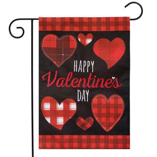Patterned Valentine's Day Burlap Garden Flag - Briarwood Lane