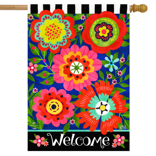 Bright Blooms Spring House Flag - Briarwood Lane