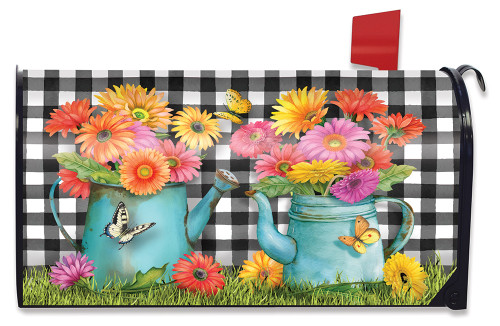 Gerber Daisy Watering Can Spring Mailbox Cover - Briarwood Lane