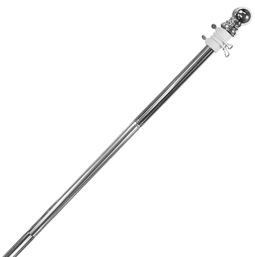 58" Four Piece Silver Metal Flag Pole - Briarwood Lane