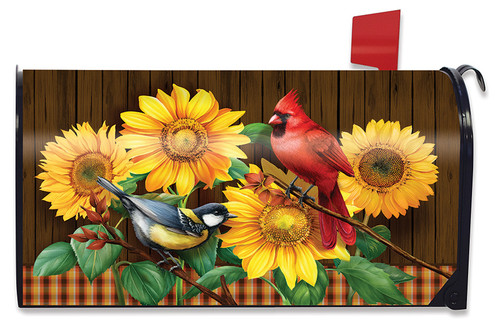 Fall Birds And Sunflowers Mailbox Cover - Briarwood Lane