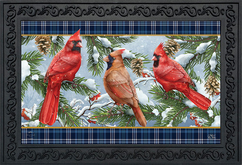 Wintertime Cardinals Doormat - Briarwood Lane
