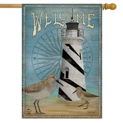 Welcome Lighthouse House Flag - Briarwood Lane