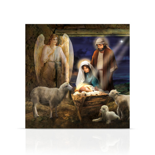 Holy Nativity Medium LED Canvas Art - Briarwood Lane