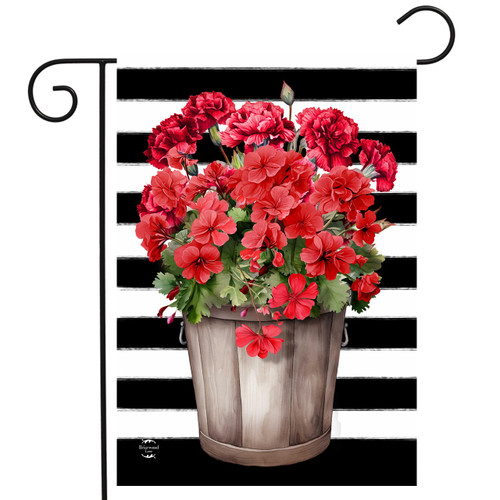 Striped Geraniums Garden Flag - Briarwood Lane