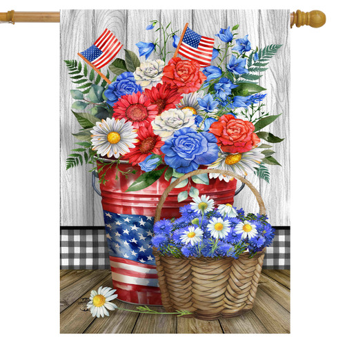 Red White and Beautiful House Flag - Briarwood Lane