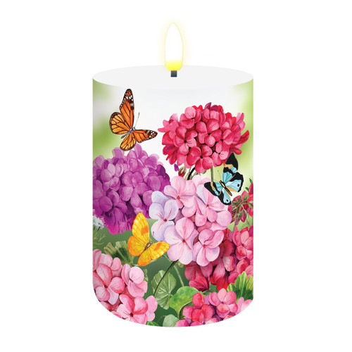 Geraniums in Bloom Flameless Candle - Briarwood Lane
