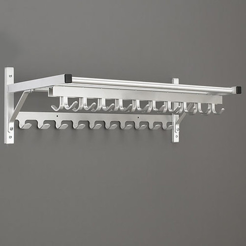 Glaro 9000C-SA-78 Wall Mounted Modular Aluminum Coat Rack with Single ...