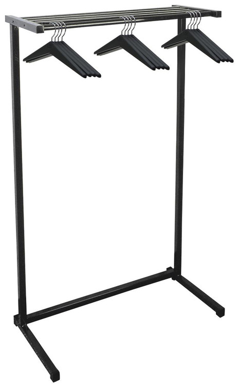 Standing Single Sided Steel Coat Rack with Shelf plus Optional Umbrella ...