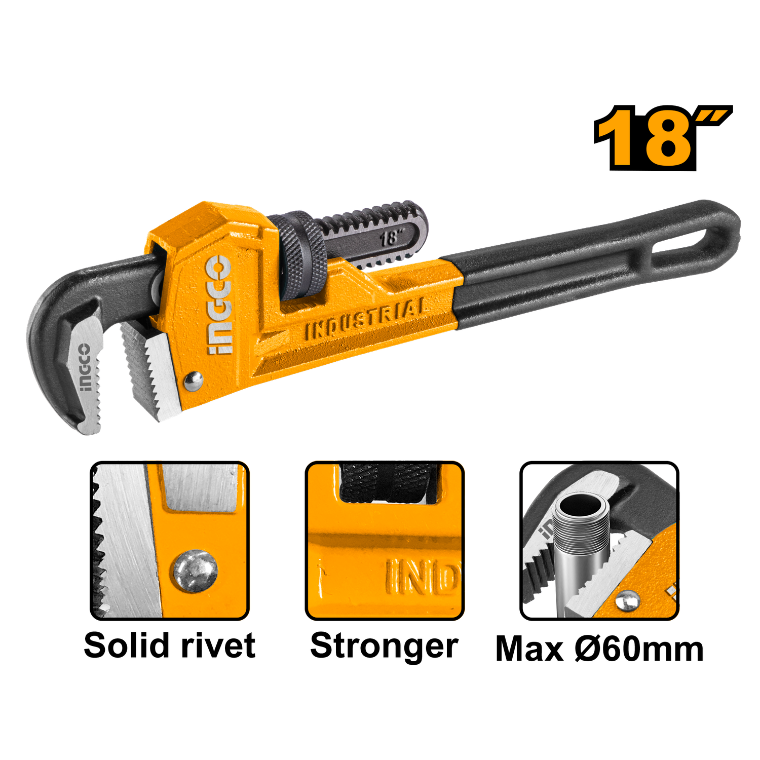 18 Inch Pipe Wrench- INGCO HPW0818