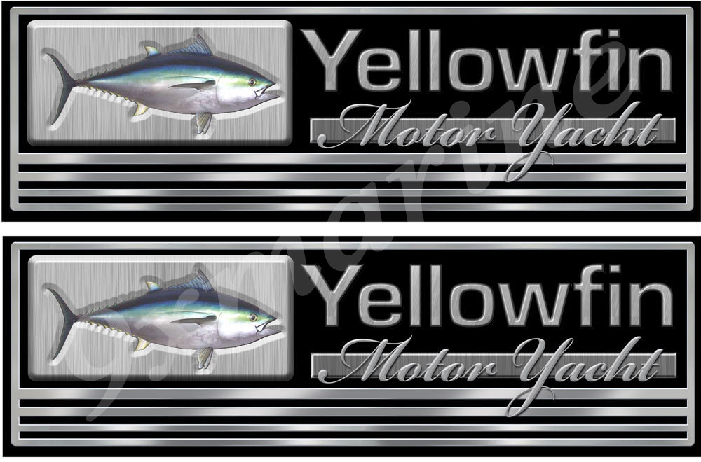 Yellowfin boat stickers. Replace your boat maker stickers