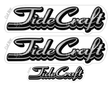 Tide Craft boat stickers. Replace your boat maker stickers