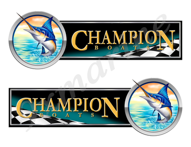 Champion boat stickers. Replace your boat maker stickers