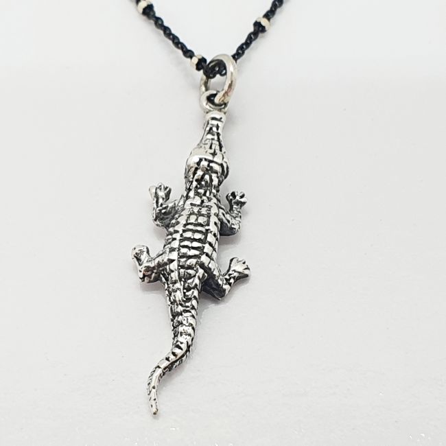 Crocodile Necklace - .925 Sterling Silver