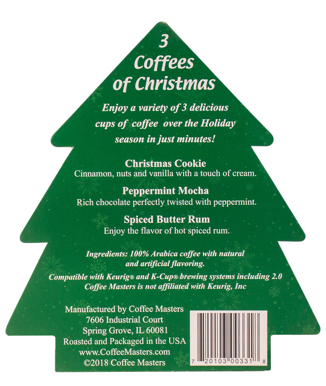 Christmas Coffee Trio 3 Pack Kcup Tree 12/cs | Chicago Coffee Masters