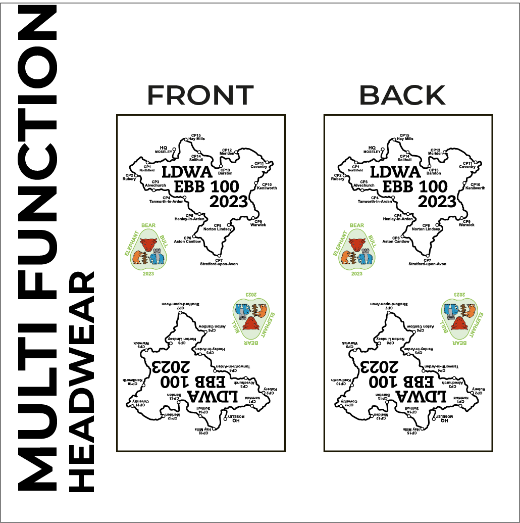 Elephant Bear & Bull LDWA Multi Functional Headwear - Custom Sports Kit