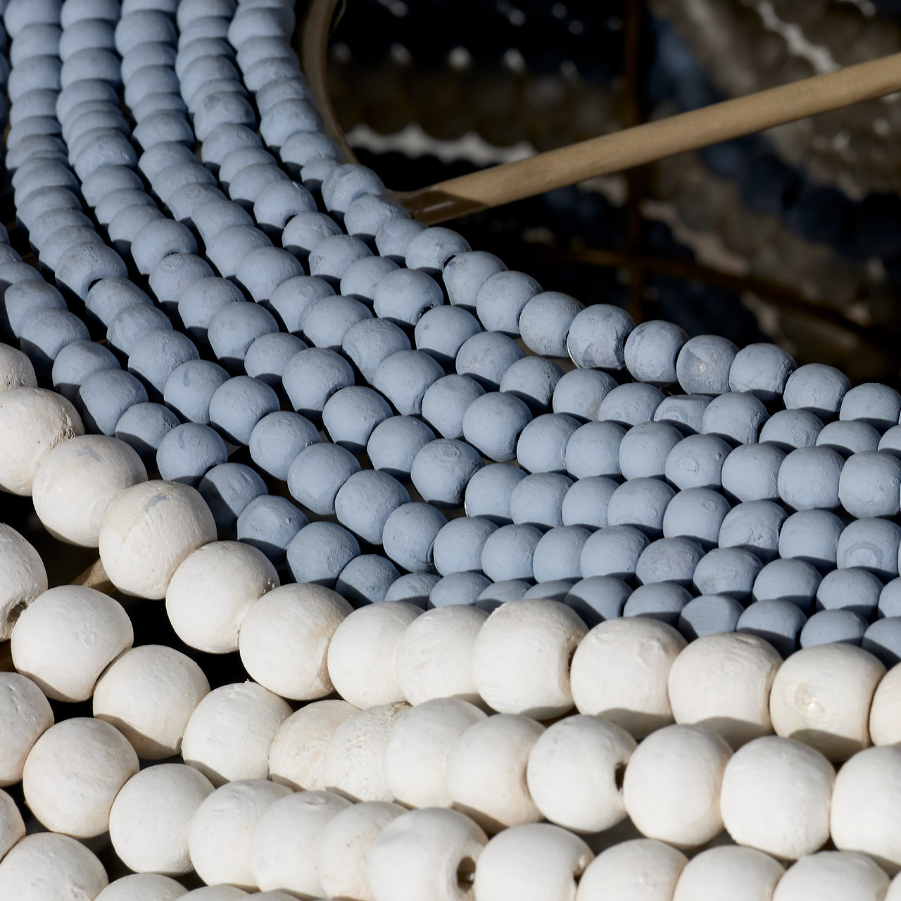 Clamshell Blue and White Beaded Chandelier - Coastal Cool