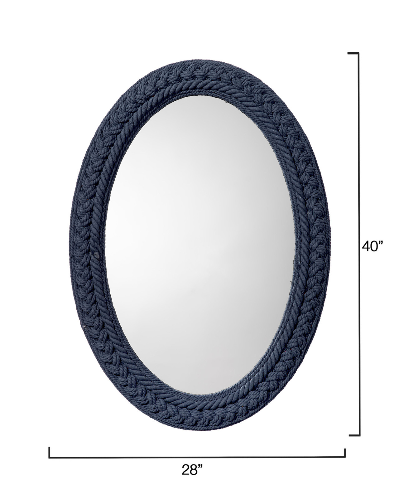 Yacht Club Indigo Blue Rope Oval Framed Mirror | Caron's Beach House