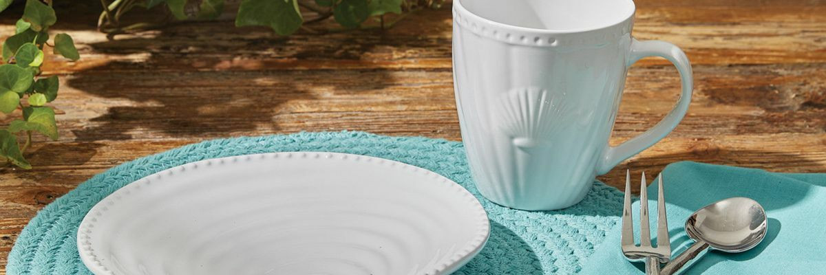 White Shore Sea Shells Dinnerware Pieces for Easy Beach Living