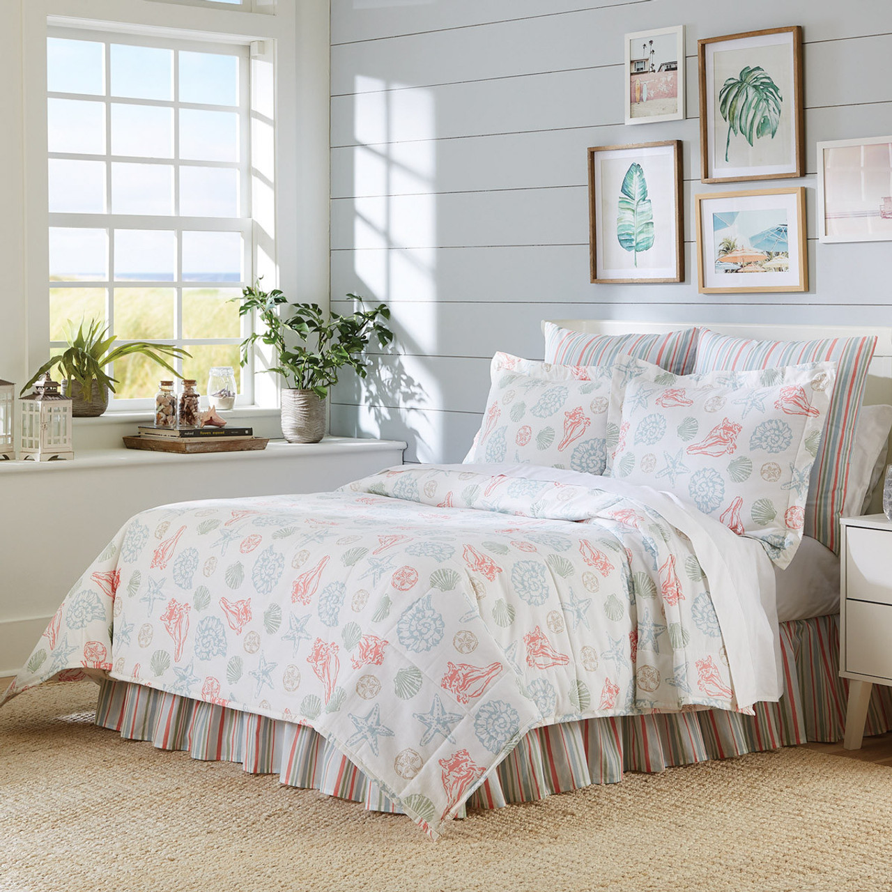 Summer Beach Shells King Quilted Bedspread Caron s Beach House