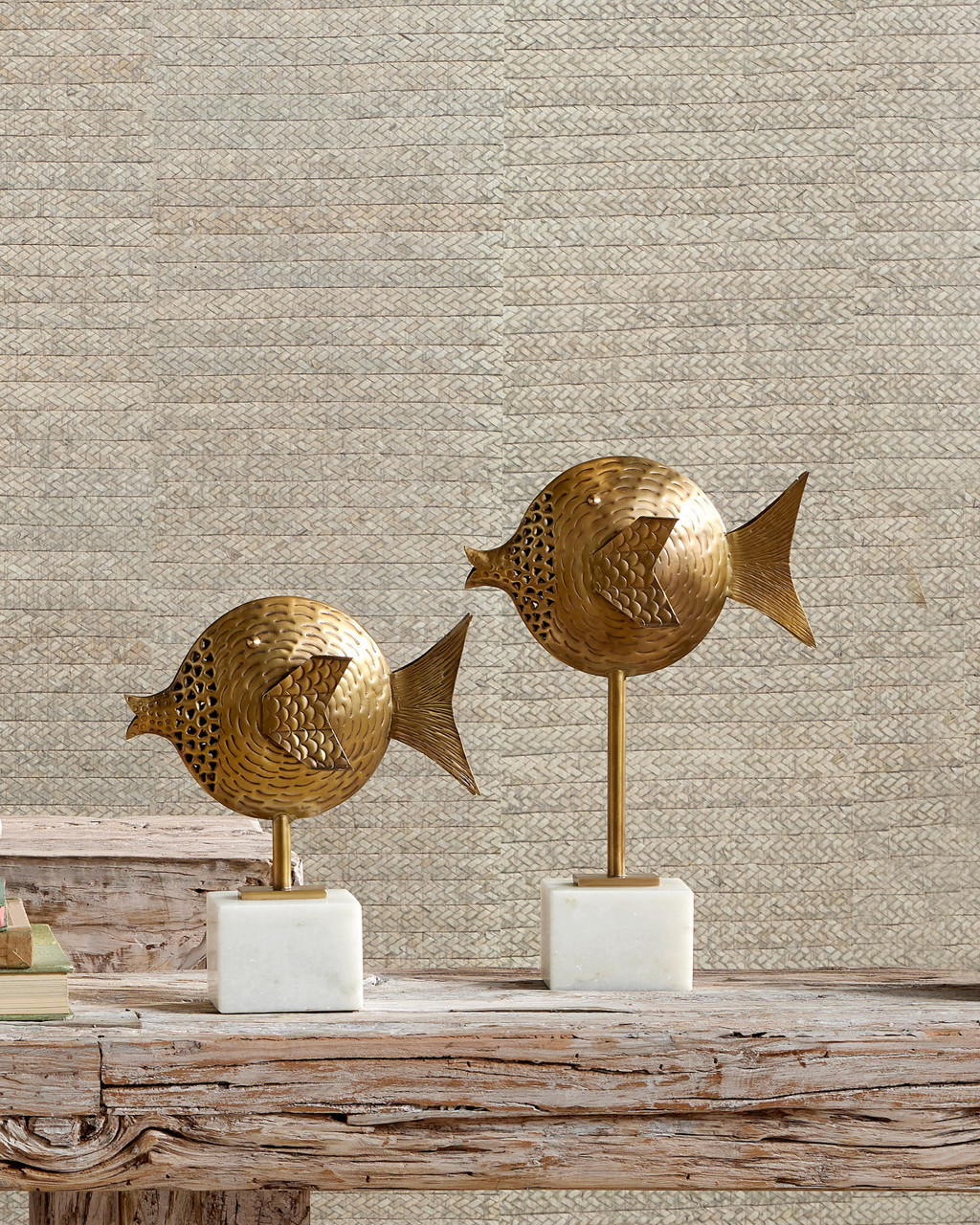 Cici Brass Fish Chic Sculpture Set | Caron's Beach House