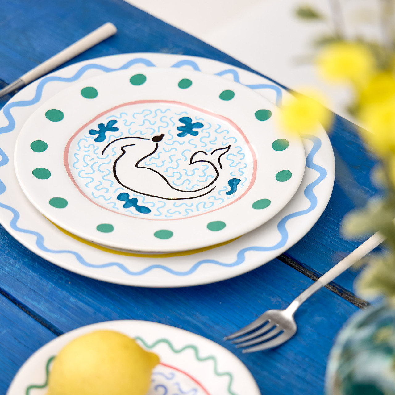 Coastal Summer By the Sea Mermaid Salad-Dessert Plate | Caron's Beach House